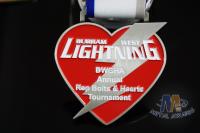 China Heart Shape Die Cast Metal Award Medal 76.2mm Custom Logo Sublimated Ribbon for sale