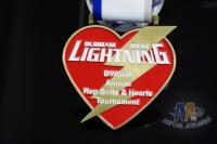 China Heart Shape Die Cast Metal Award Medal 76.2mm Custom Logo Sublimated Ribbon for sale