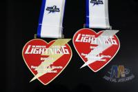 China Heart Shape Die Cast Metal Award Medal 76.2mm Custom Logo Sublimated Ribbon for sale