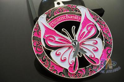 China Custom Zinc Alloy Sports Marathon Running Medal 60mm Shiny Silver Plating for sale