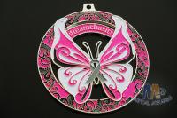 China Custom Zinc Alloy Sports Marathon Running Medal 60mm Shiny Silver Plating for sale