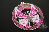China Custom Zinc Alloy Sports Marathon Running Medal 60mm Shiny Silver Plating for sale
