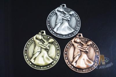China Custom Engraved Sports Medals Zinc Alloy 50x3mm Die Cast Medallions for Dance Running Fencing for sale