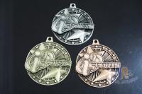 China Custom Football Sports Medals 50mm Zinc Alloy Die Cast Medallion OEM Personalized Two 3D Stars for sale