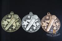 China Custom Die Casting Music Medals 60mm 3D Design Gold Silver Copper Plating for sale