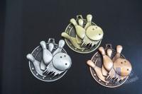 China Custom Zinc Alloy Bowling Sports Medals 2D 3D Engraved with Lanyard or Ribbon 50mm for sale