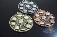 China Custom Zinc Alloy 3D Die Cast Medals for Sports Awards Antique Copper Plating 200mm for sale