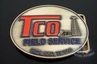 China Zinc Alloy Custom Belt Buckle 88.9mm Gold Plating Soft Enamel Men for sale