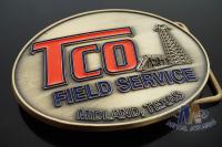China Zinc Alloy Custom Belt Buckle 88.9mm Gold Plating Soft Enamel Men for sale