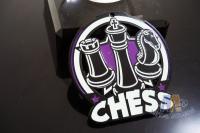 China Glow in the Dark Chess Medal 76.2mm Zinc Alloy Spray Black Plating for sale