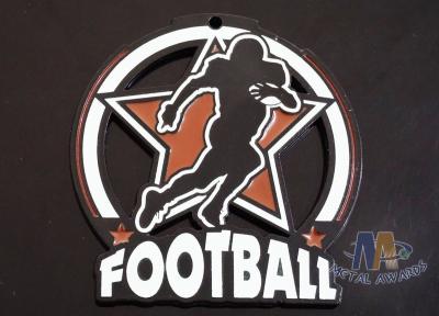 China Custom Glow in the Dark Football Medals Zinc Alloy Matt Black Plating OEM for sale