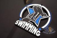 China Custom Soft Enamel Zinc Alloy Swimming Glow in the Dark Medals 63.5mm for Races for sale