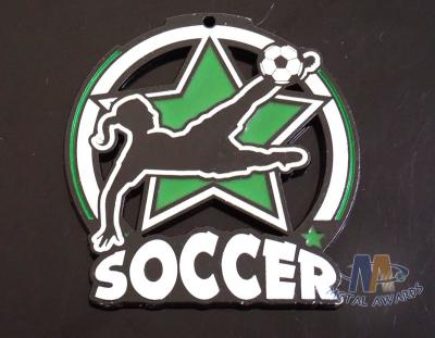 China Custom Die Cast Zinc Alloy Soft Enamel Soccer Medals Glow in Dark 50mm for sale
