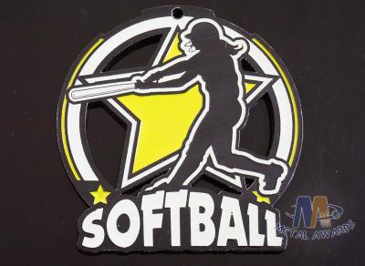 China Custom Glow in the Dark Medals 63.5mm Dye Black Plating Zinc Alloy Gymnastics Softball Awards for sale