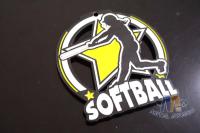China Custom Glow in the Dark Medals 63.5mm Dye Black Plating Zinc Alloy Gymnastics Softball Awards for sale