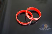 China Personalized Red Custom Plastic Bracelets PVC Bracelet 2D Design OEM Available for sale