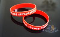 China Personalized Red Custom Plastic Bracelets PVC Bracelet 2D Design OEM Available for sale
