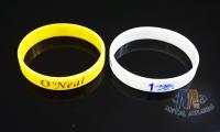 China Custom Reflective Silicone Wristbands 200mm x 12mm x 2mm Debossed Logo Rubber Bracelet for sale