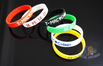 China Custom Engraved Silicone Bracelets Debossed Wristbands 220x12x2mm for sale