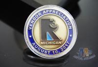 China Custom Zinc Diecast Challenge Coins with Eagle Logo Soft Enamel 1.5 Inch for sale