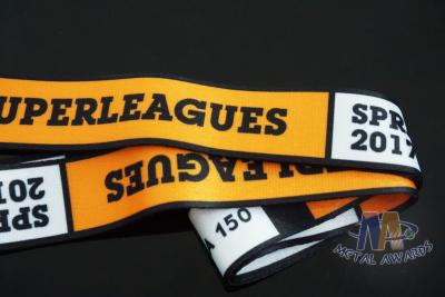 China Custom Polyester Medal Ribbons 2.5x93cm Sublimation Sports Awards Durable for sale