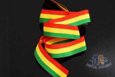 China Custom Polyester Medal Ribbons 100pcs Red Yellow Green with Logo Printable for sale