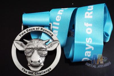 China Custom Deer Head Logo Metal Award Medals Nickel Plating 3D Mold Design 50mm for sale