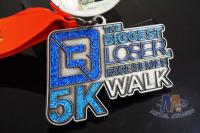 China Custom 70mm Zinc Alloy Sports Medals with Glitter Colors for 5K 10K Marathon Awards for sale