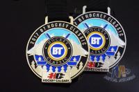 China Custom Soft Enamel Sports Medals 60mm Die Cast Zinc Alloy with Ribbon for Hockey Baseball Events for sale