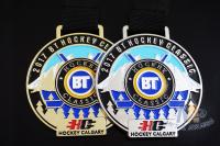 China Custom Soft Enamel Sports Medals 60mm Die Cast Zinc Alloy with Ribbon for Hockey Baseball Events for sale