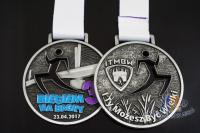 China Custom Zinc Alloy Sports Medals 70mm Die Cast with Sublimated Ribbon for Marathon Running Riding for sale