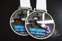 China Custom Zinc Alloy Sports Medals 70mm Die Cast with Sublimated Ribbon for Marathon Running Riding for sale