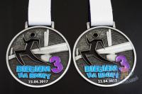 China Custom Zinc Alloy Sports Medals 70mm Die Cast with Sublimated Ribbon for Marathon Running Riding for sale