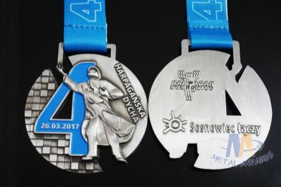 China Custom Sports Medals 3D Cut Out Design Zinc Alloy Marathon Medals with Sublimated Ribbon for sale