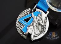 China Custom Sports Medals 3D Cut Out Design Zinc Alloy Marathon Medals with Sublimated Ribbon for sale