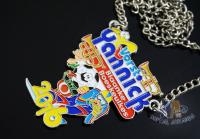 China Custom Die Cast Zinc Alloy Soft Enamel Medal 65mm Shiny Silver Plating for sale