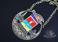 China Custom Zinc Alloy Soft Enamel Die Struck Medals 3D Design 45mm Diameter Two Tone Plating for sale