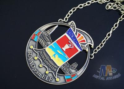 China Custom Zinc Alloy Soft Enamel Die Struck Medals 3D Design 45mm Diameter Two Tone Plating for sale