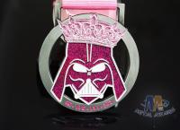 China Custom Die Cast Zinc Alloy Soft Enamel Medal 70mm Antique Silver Plating Glitter Color for sale