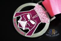 China Custom Die Cast Zinc Alloy Soft Enamel Medal 70mm Antique Silver Plating Glitter Color for sale