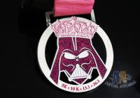 China Custom Die Cast Zinc Alloy Soft Enamel Medal 70mm Antique Silver Plating Glitter Color for sale