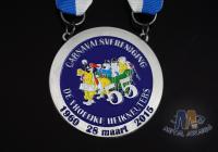 China Custom Die Cast Soft Enamel Medals 70mm Zinc Alloy with Antique Silver Plating for sale