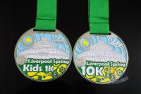 China Custom Marathon Medals 10K Race Pantone Color Design Zinc Alloy Gold Silver Plating for sale