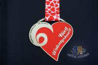 China Custom 2D Double Side Red Heart Medal Die Cast Medallion 50mm Zinc Alloy Corrosion Resistant for sale