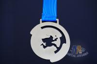 China Custom Christmas Festival Cut Out Soft Enamel Award Medals with Sublimated Ribbon 2D 3D Design for sale