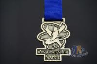 China Custom Zinc Alloy Marathon Medals 50x30mm Antique Silver Die Cast Sports Award for sale