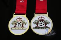 China Custom Zinc Alloy Award Medals Soft Enamel 50mm with One Color Ribbon for Football Crown Logo for sale