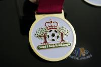 China Custom Zinc Alloy Award Medals Soft Enamel 50mm with One Color Ribbon for Football Crown Logo for sale