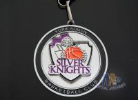 China Custom Antique Silver Plating Basketball Medals Soft Enamel Sports Events Medallion 50mm for sale