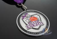 China Custom Antique Silver Plating Basketball Medals Soft Enamel Sports Events Medallion 50mm for sale